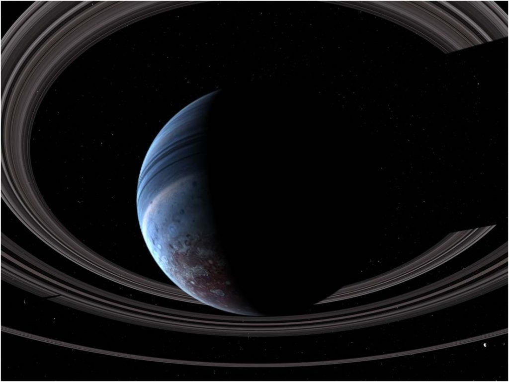 Exoplanet with rings and Juno based textures. - Nick Stevens Graphics